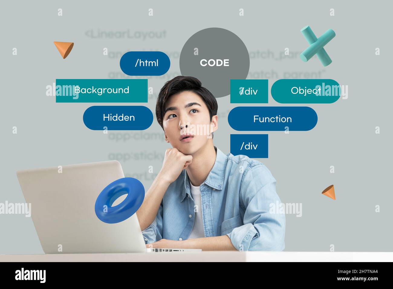 Human figure thinking computer graphic hi-res stock photography and ...