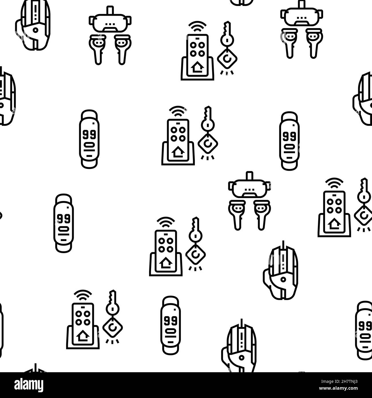 Electronics Digital Technology Vector Seamless Pattern Stock Vector ...