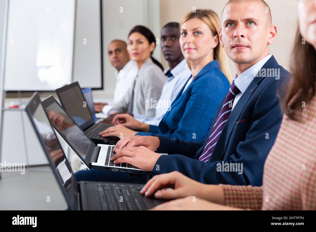 Side view focused caucasian businessman hi-res stock photography and ...