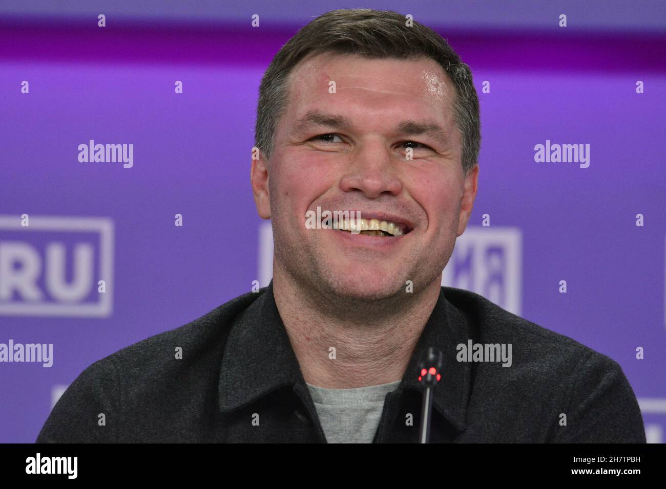 Press conference of the "Fight Club REN TV" tournament. Igor Adiel ...