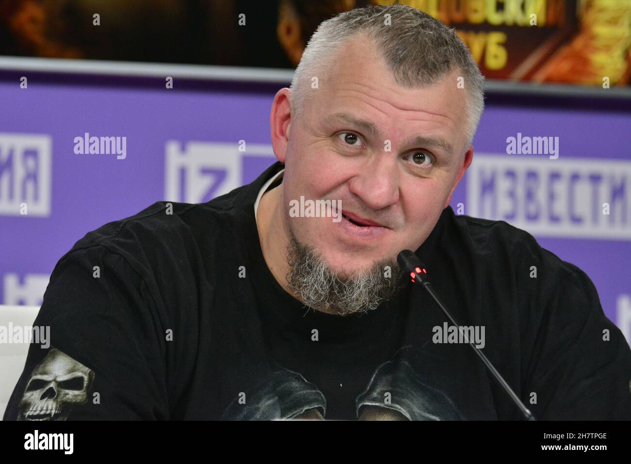 Press conference of the "Fight Club REN TV" tournament. Igor Adiel ...