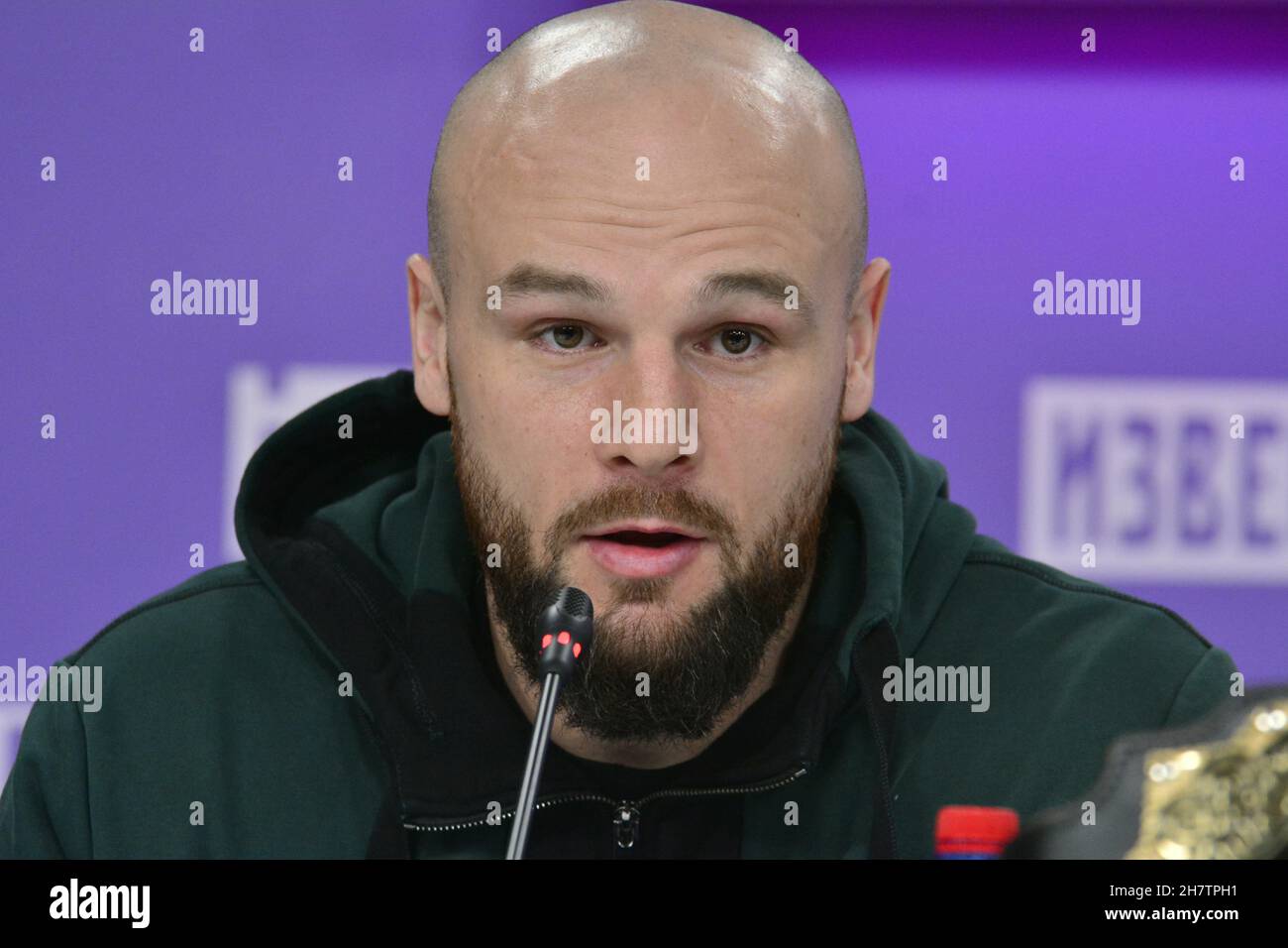 Press conference of the "Fight Club REN TV" tournament. Igor Adiel ...