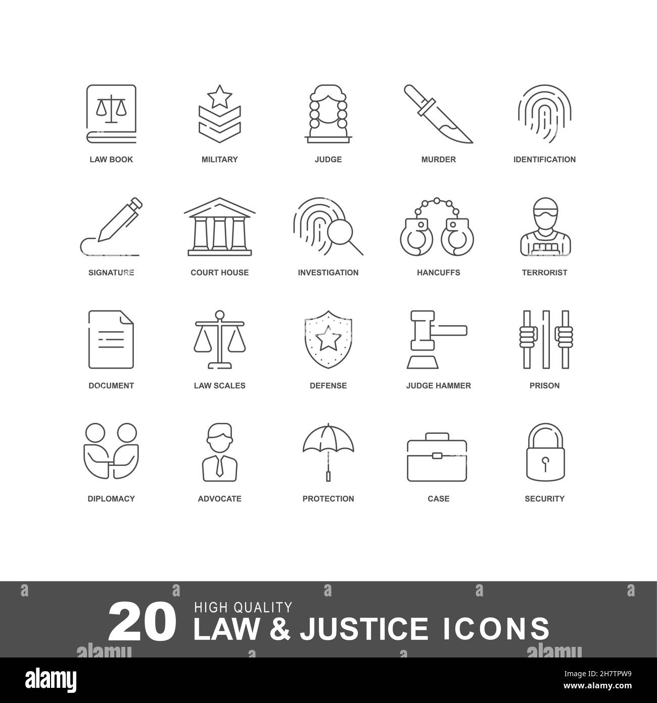 Legal vector icon collection, outline, eps 10 Stock Vector Image & Art ...