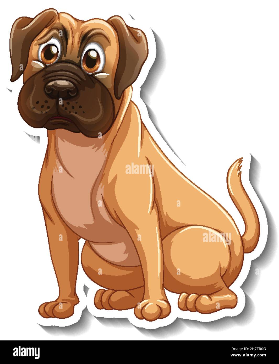 Boxer dog cartoon sticker illustration Stock Vector Image & Art - Alamy