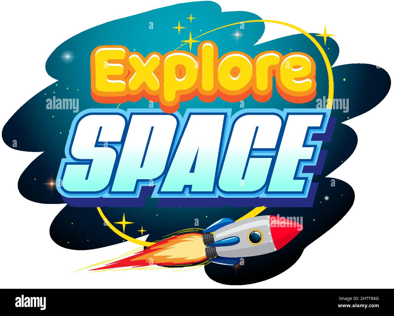 Explore Space word logo design illustration Stock Vector Image & Art ...