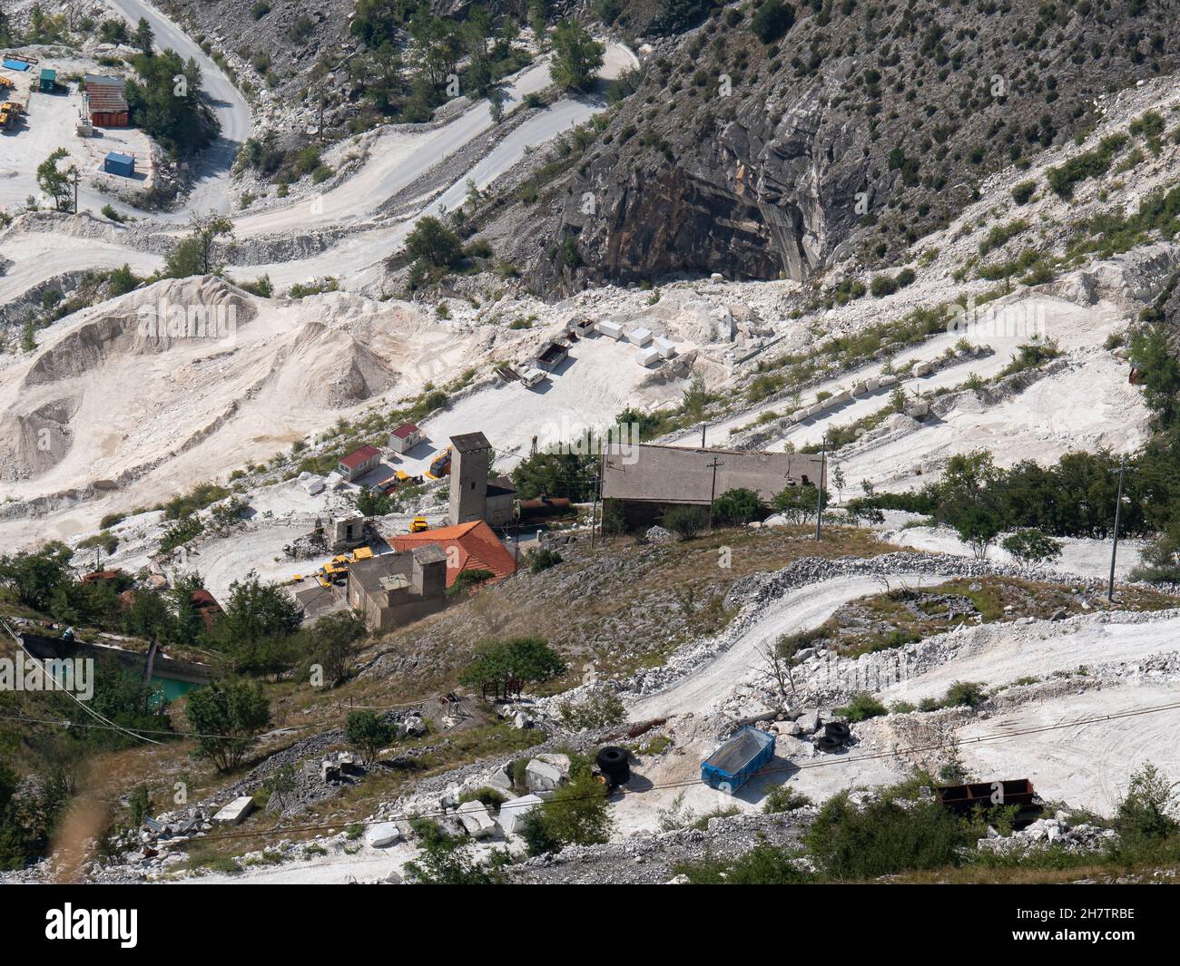 View of the Carrara Marble Quarries with Excavation Equipment ready for ...