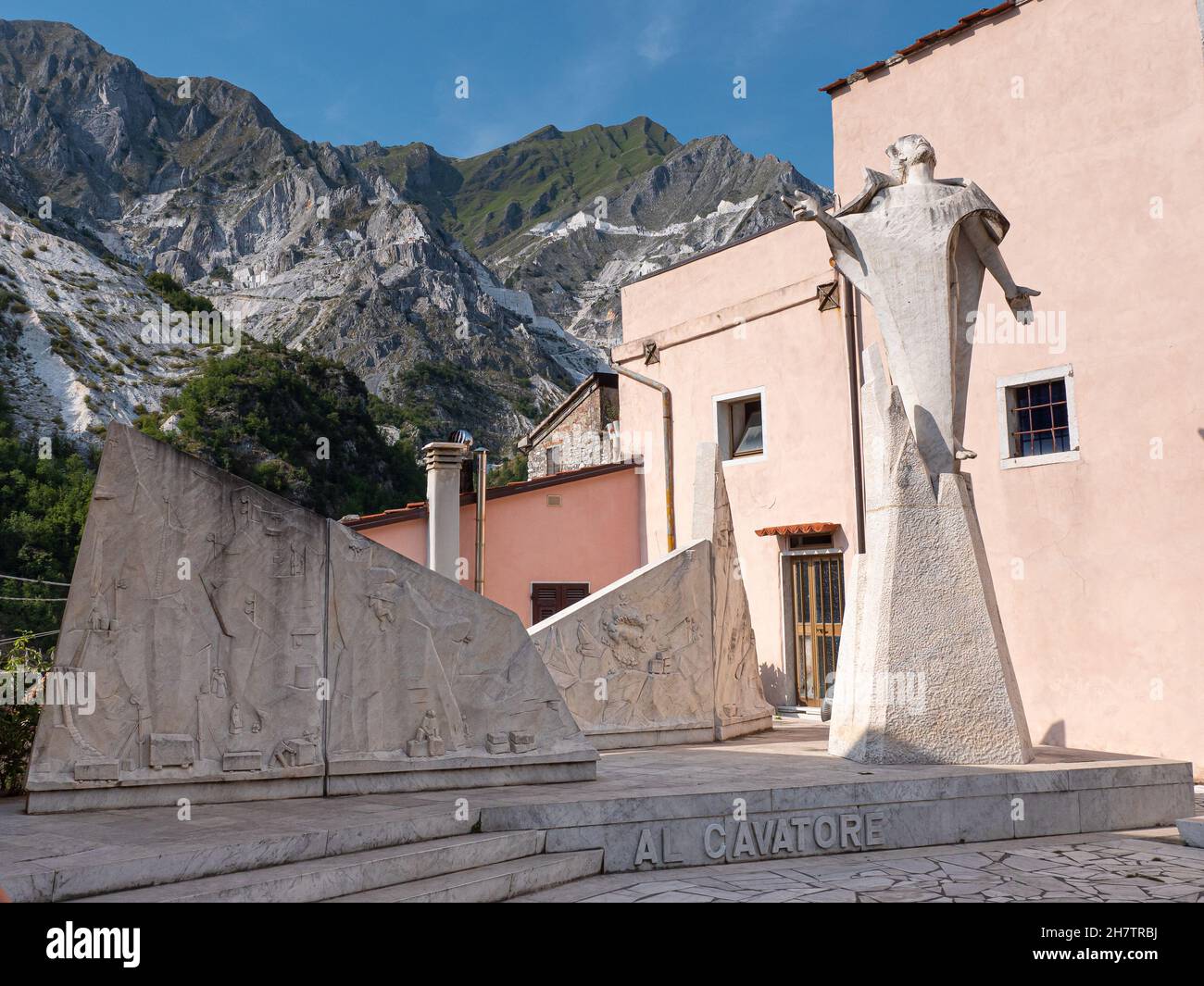 Monument to the Quarryman in the Village of Colonnata, Carrara- Italy ...