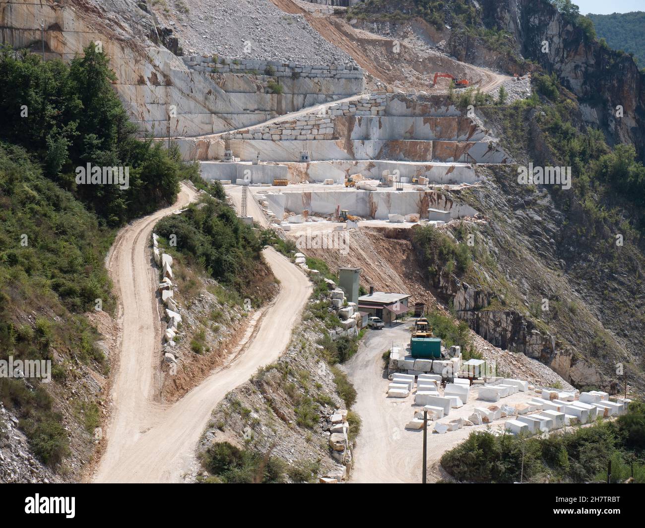 View of the Carrara Marble Quarries with Excavation Equipment ready for ...