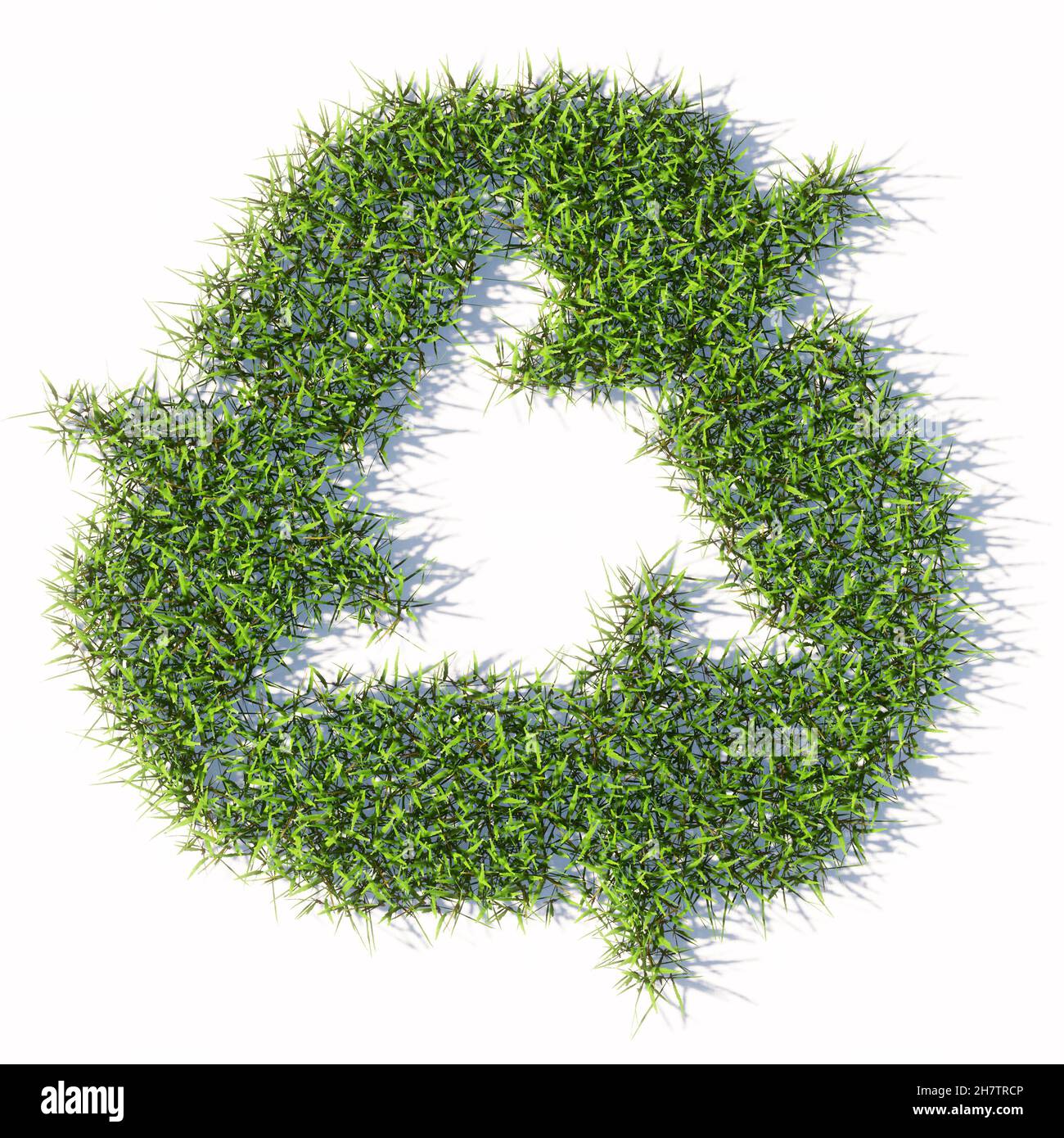 Concept or conceptual green summer lawn grass symbol isolated white ...