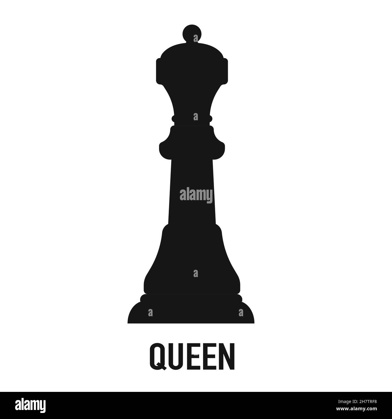 Chess piece Queen on white and black. illustration Stock Photo - Alamy