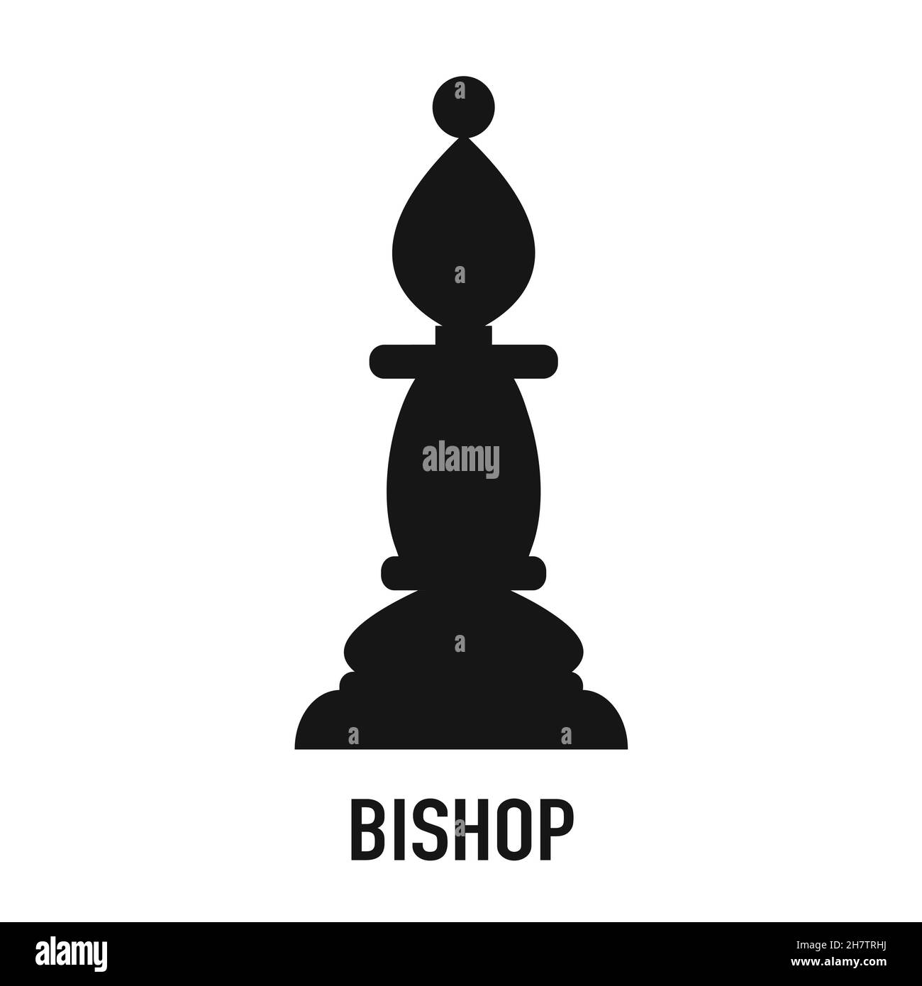 Black chess bishop piece on white background Stock Photo - Alamy