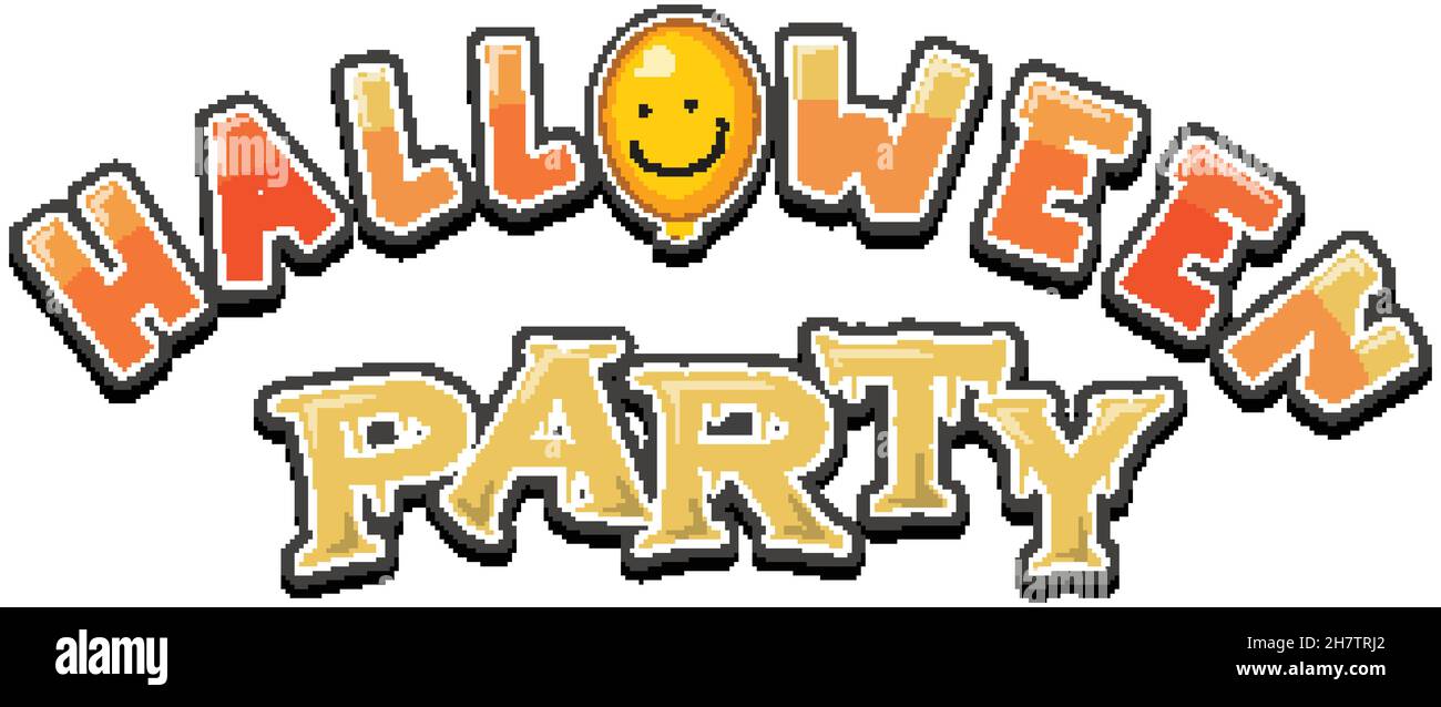 Halloween Party word logo illustration Stock Vector Image & Art - Alamy