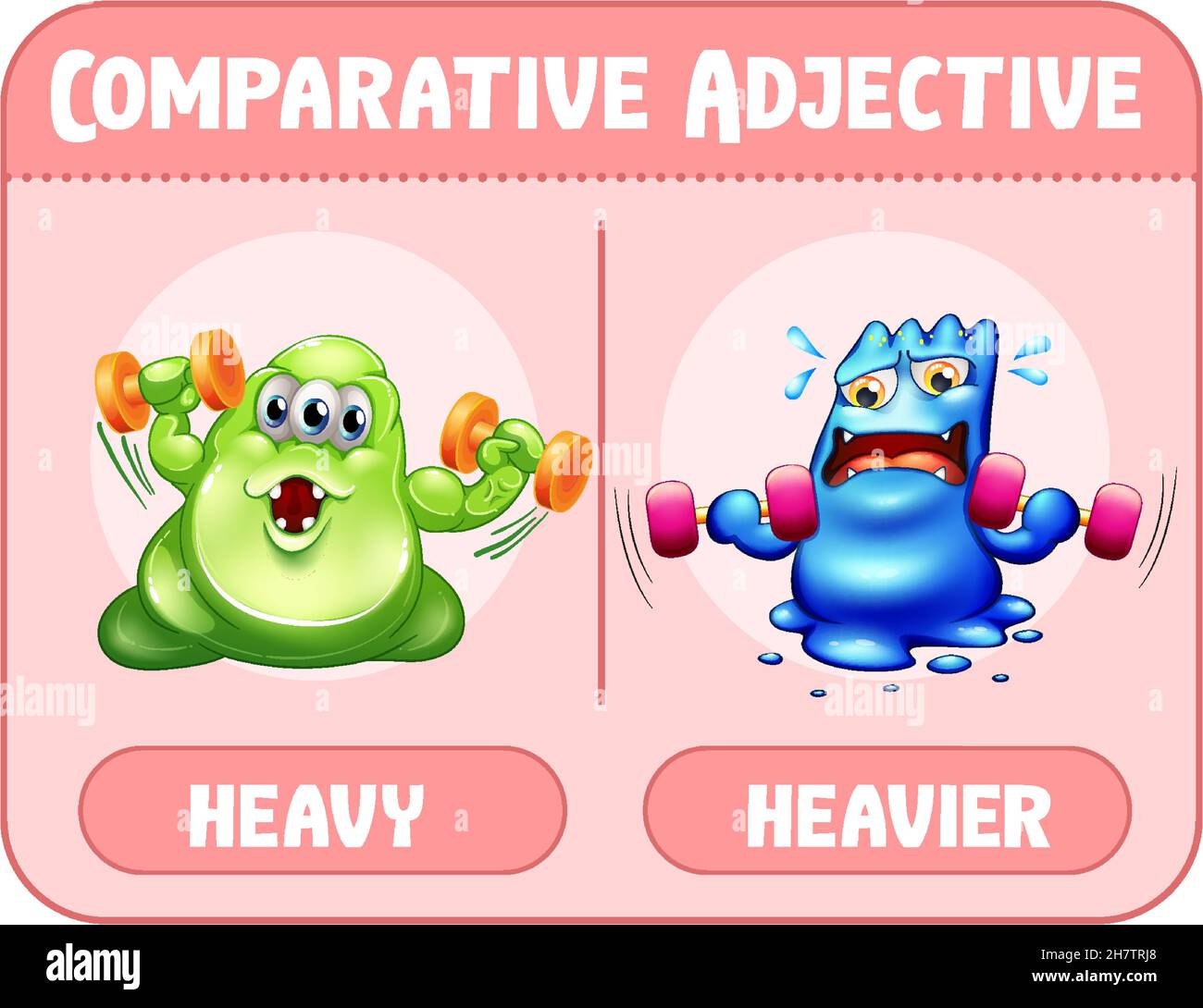 Comparative adjectives for word heavy illustration Stock Vector Image ...