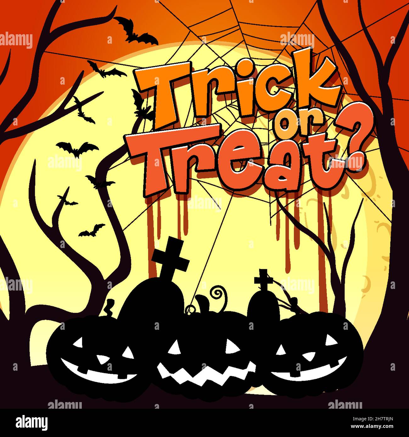 Trick or treat halloween banner illustration Stock Vector Image & Art ...