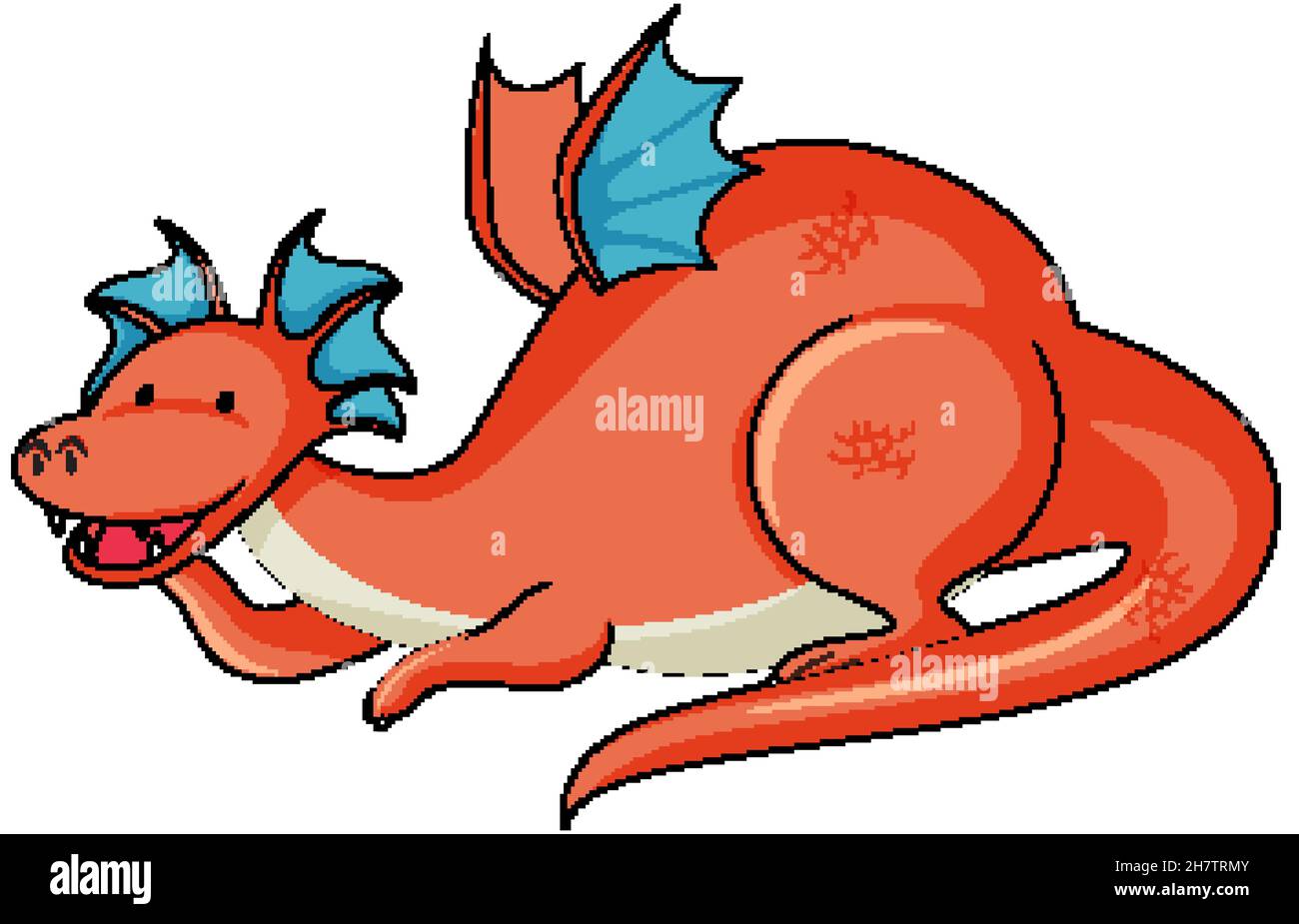 Simple cartoon character of dragon isolated illustration Stock Vector ...
