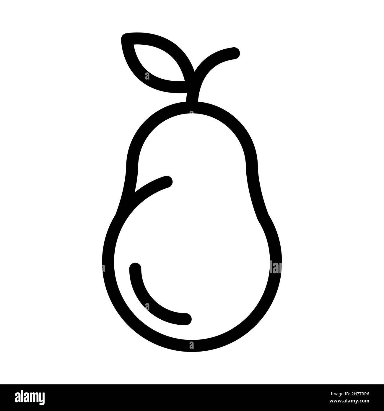 Pear flat icon. Pictogram for web. Line stroke. Isolated on white ...