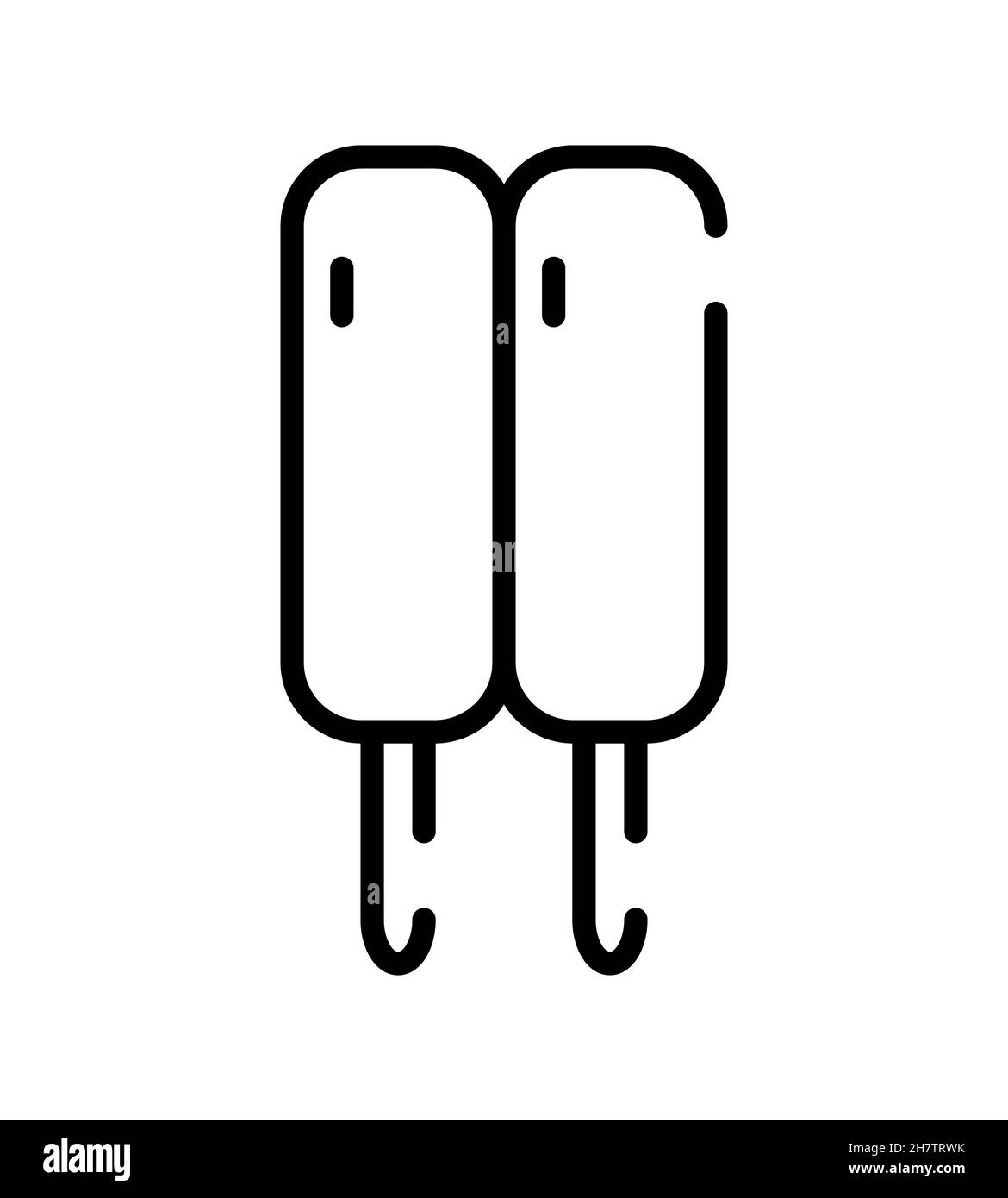 Ice cream flat icon. Pictogram for web. Line stroke. Icecream isolated ...