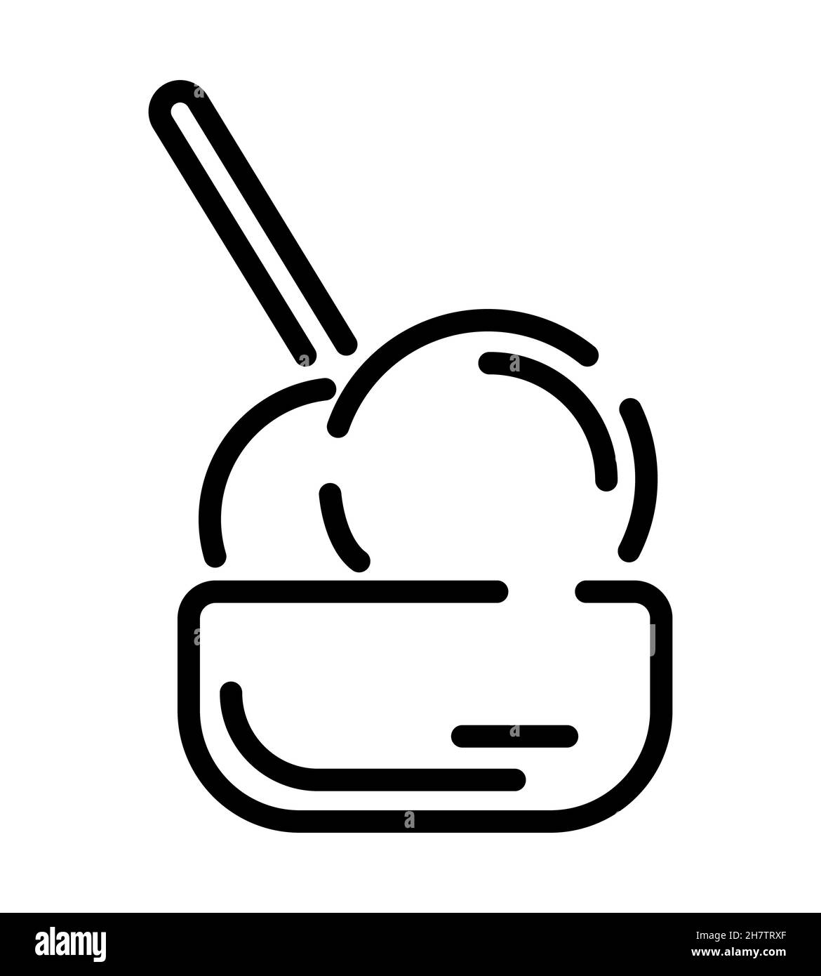 Ice cream flat icon. Pictogram for web. Line stroke. Icecream isolated ...