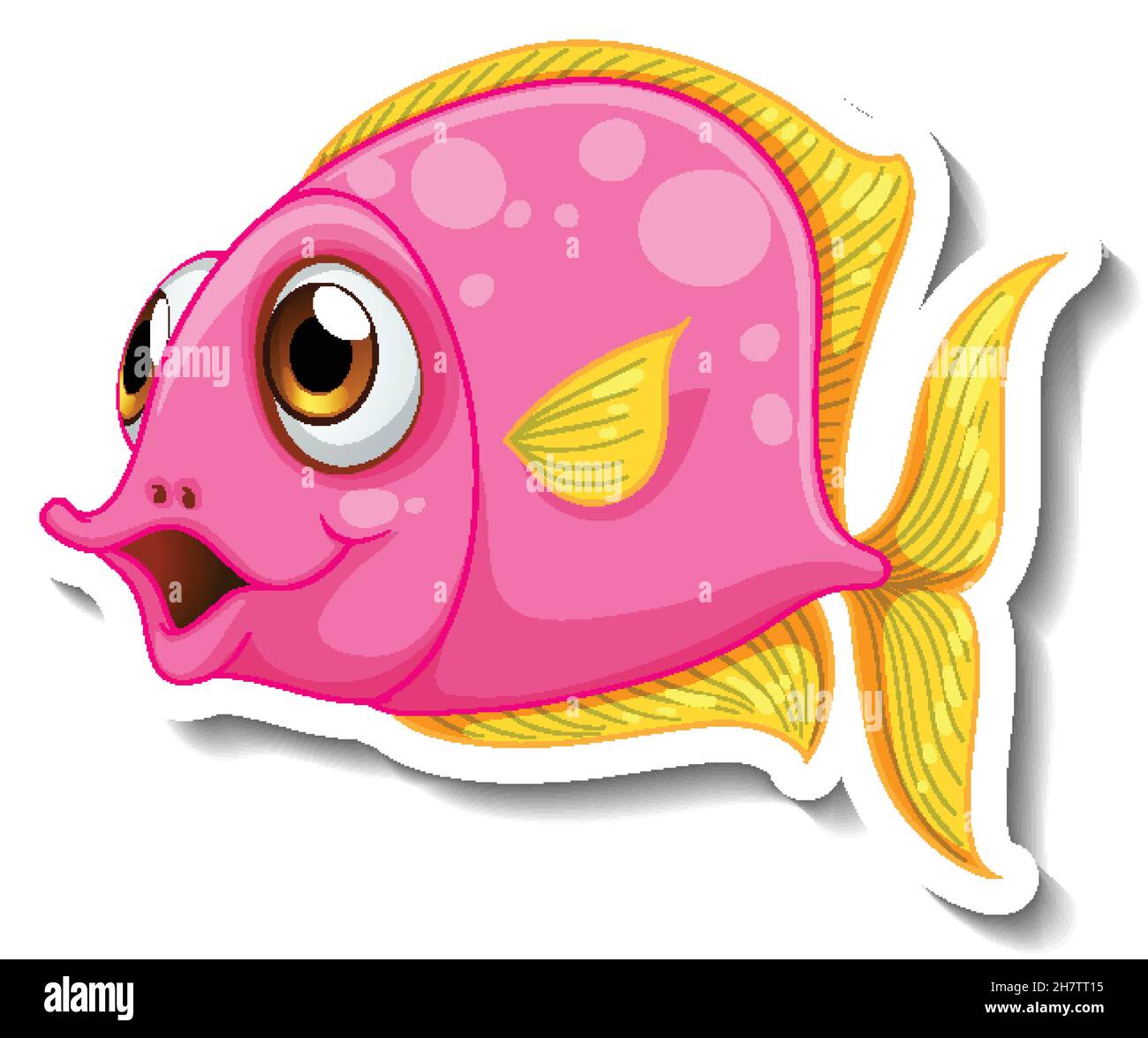 Cute fish sea animal cartoon sticker illustration Stock Vector Image ...