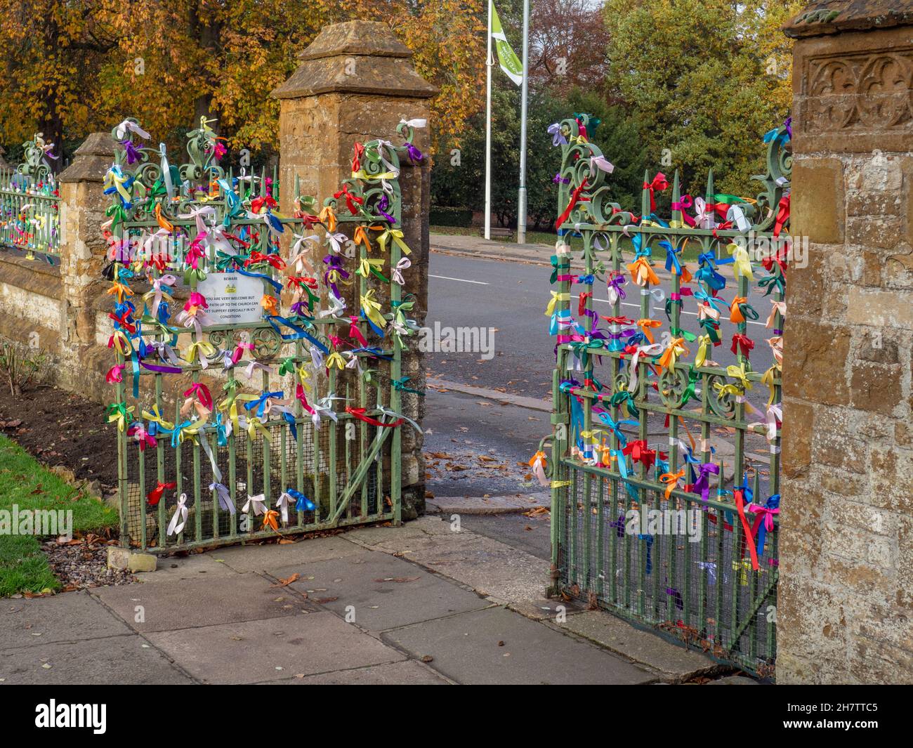 Ribbons on park gate hi-res stock photography and images - Alamy