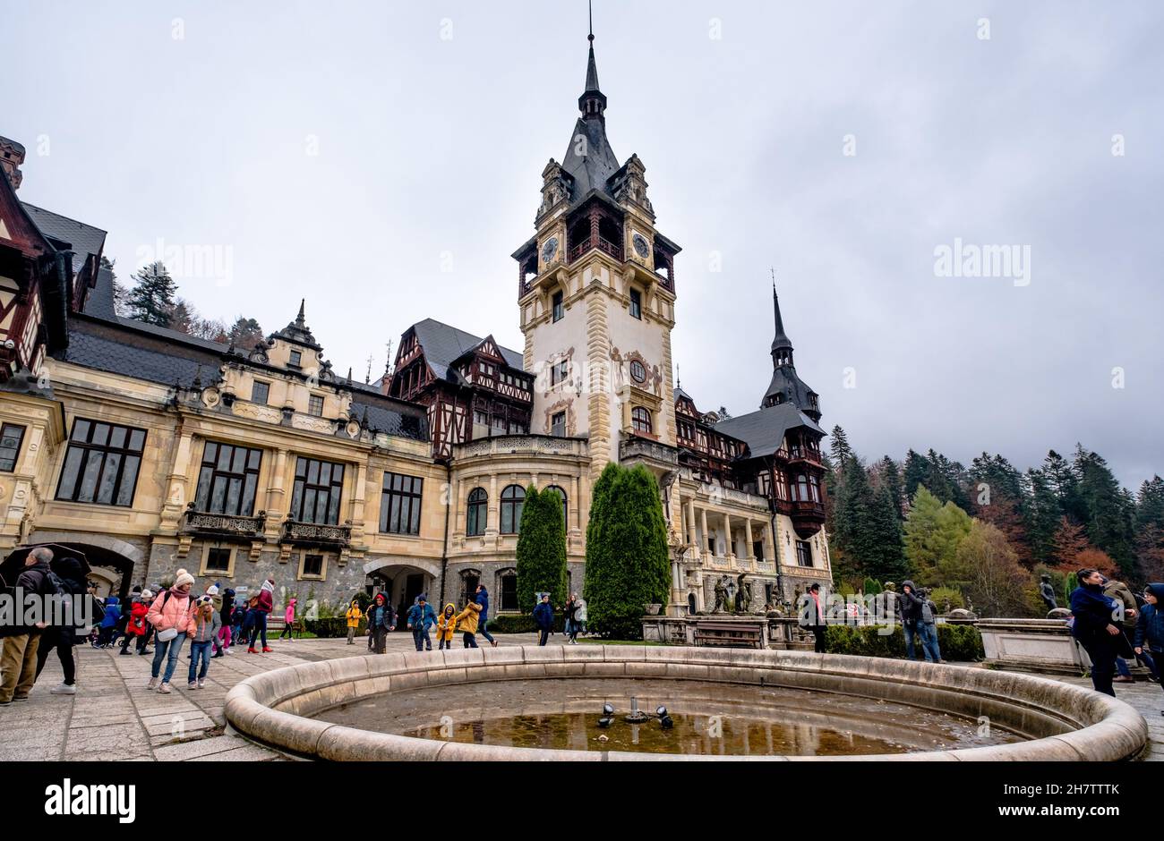 Front of Peles Castle Stock Photo - Alamy