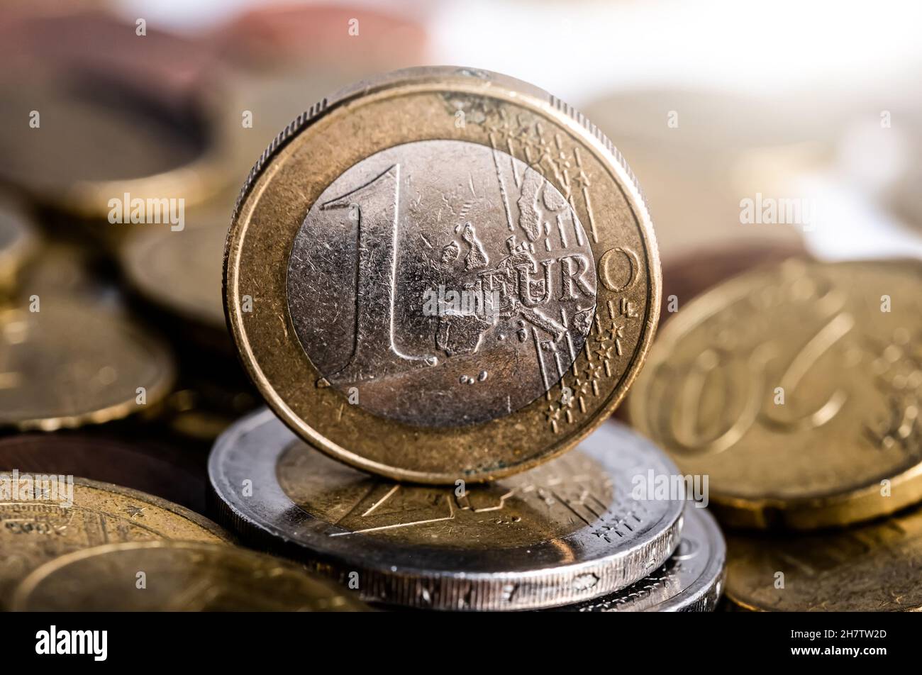 One euro coin Stock Photo - Alamy