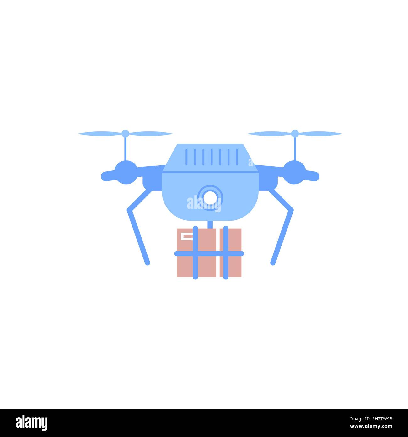 Flat cartoon quadcopter with parcel,modern transportation technologies ... Flat cartoon quadcopter with parcel,modern transportation technologies ...