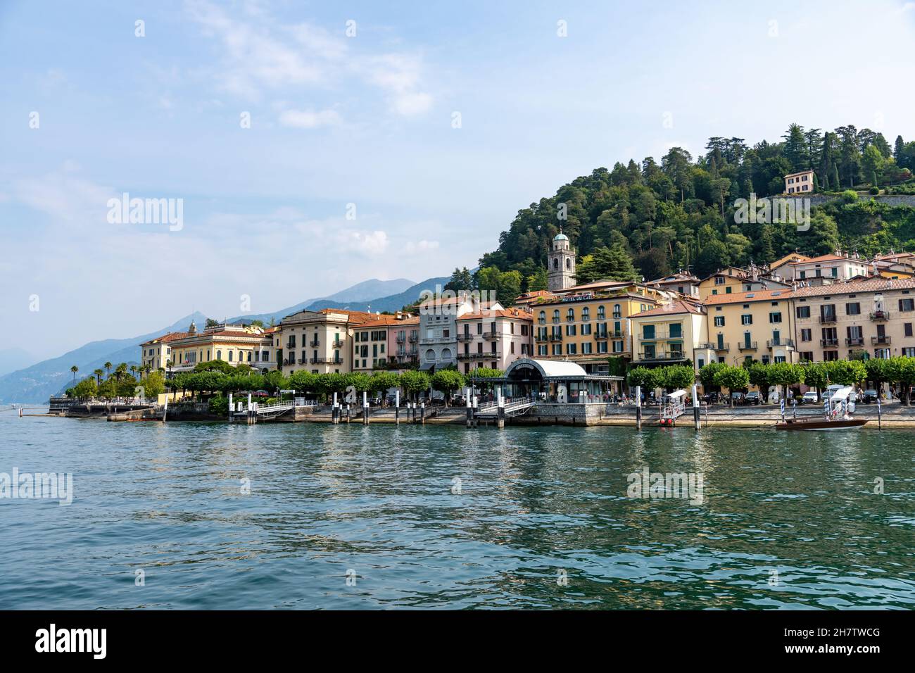 Bellagio, Italy-October 2021; View from the water of Lake Como towards ...