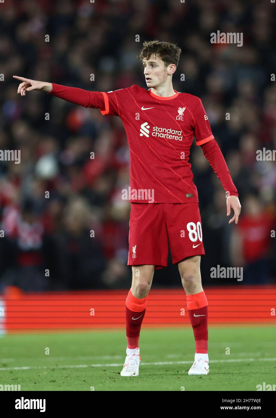 Liverpool, England, 24th November 2021. Tyler Morton of Liverpool ...