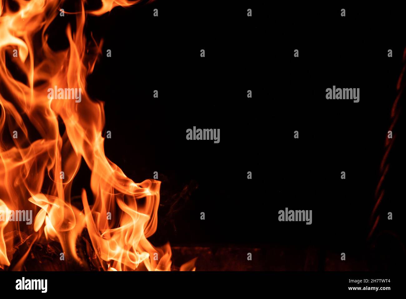 Orange flames of fire Stock Photo - Alamy