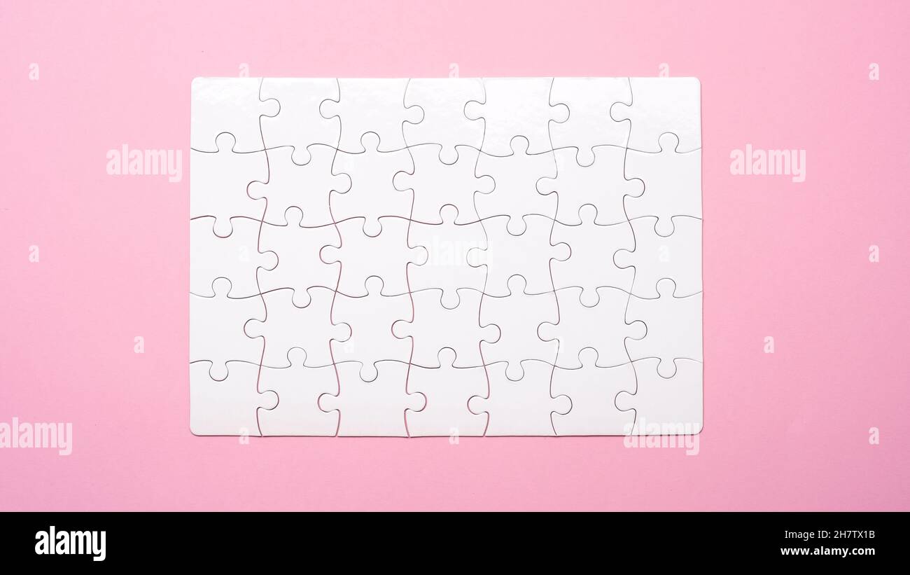 Blank finished rectangular puzzle Stock Photo - Alamy