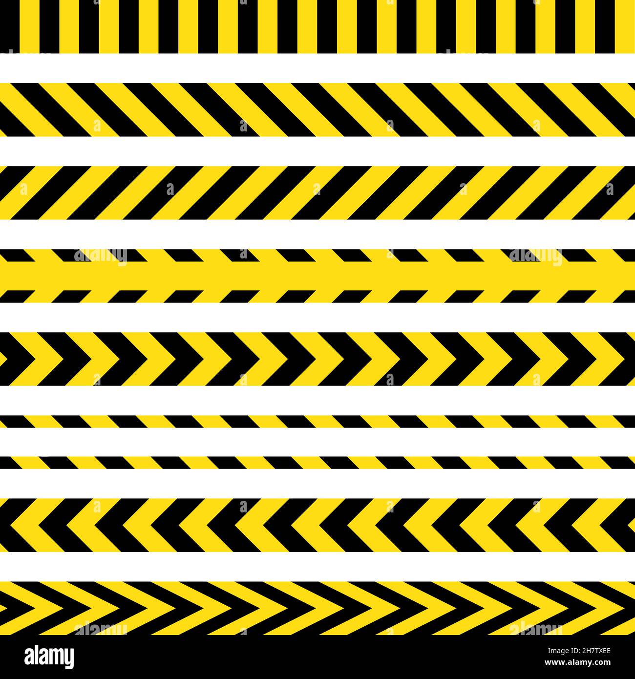 Yellow and black danger ribbons. Police line, crime scene, do not cross ...