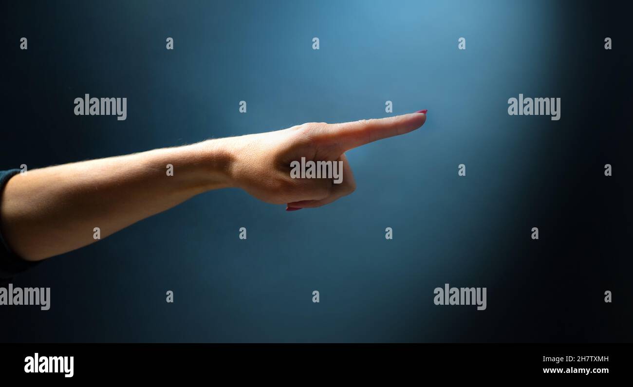 Hand shows signs with fingers Stock Photo - Alamy