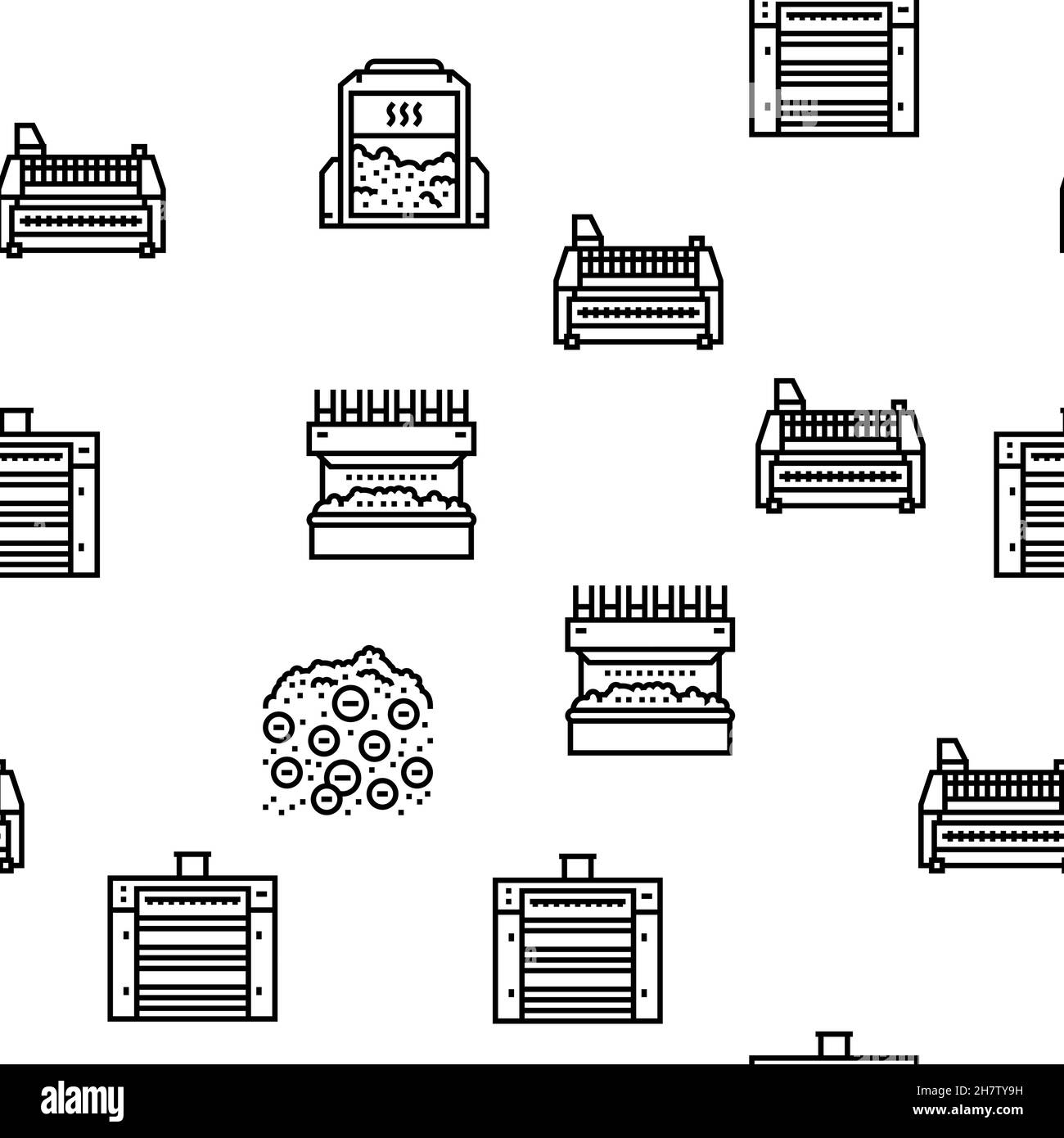Flour Factory Industry Production Vector Seamless Pattern Stock Vector ...