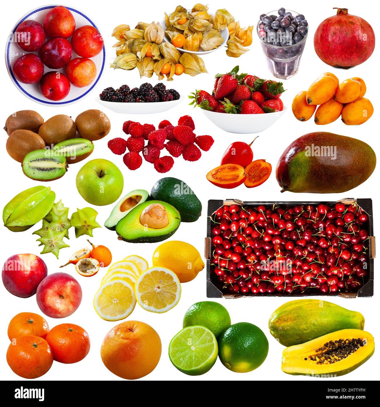 Fruits over white background Stock Photo - Alamy