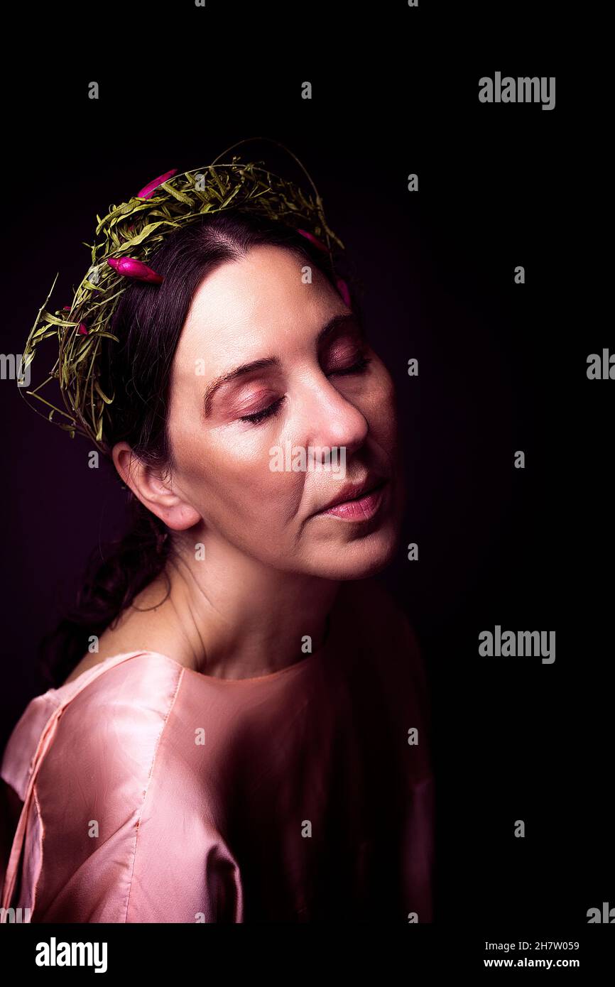 lady dreaming in pink III Stock Photo - Alamy