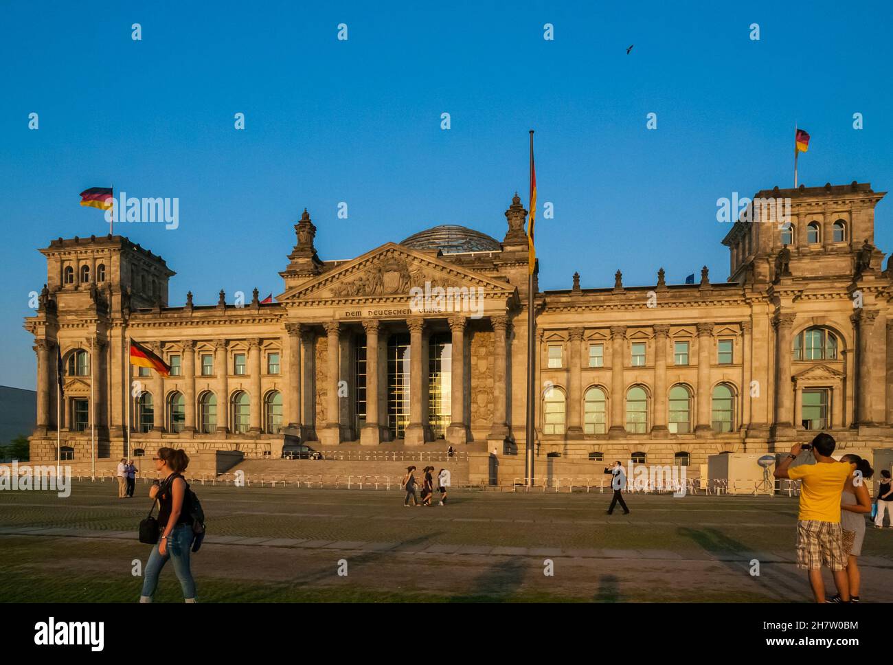 Lovely view of of the western side of the famous Reichstag building at ...