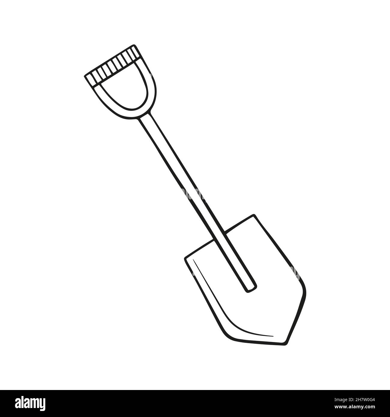 hand-drawn vector doodle illustration shovel for camping Stock Vector ...