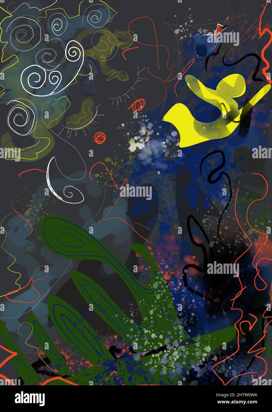 Colorful abstract and background. Digital drawing Stock Photo - Alamy