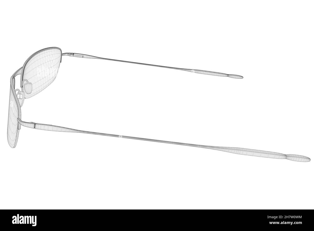 Wireframe of eyeglasses from black lines isolated on white background ...