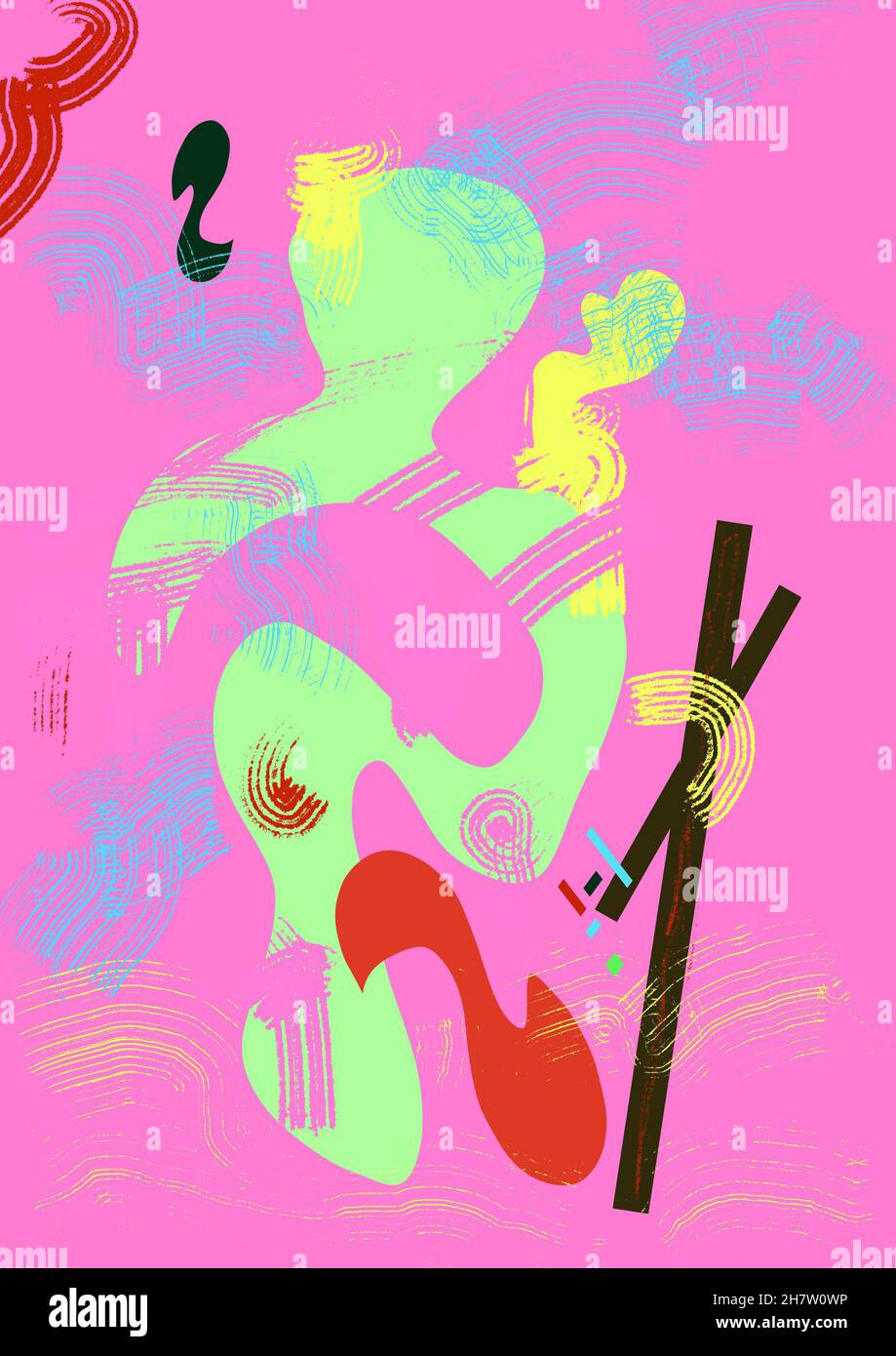 Colorful abstrack drawing. Digital illustration. Background Stock Photo ...