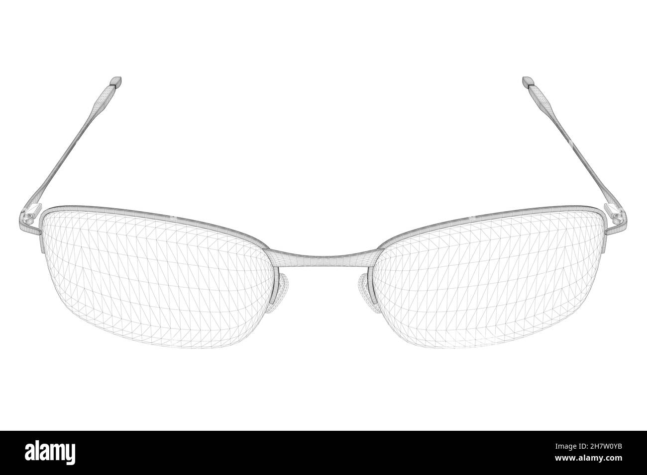 Wireframe of eyeglasses from black lines isolated on white background ...