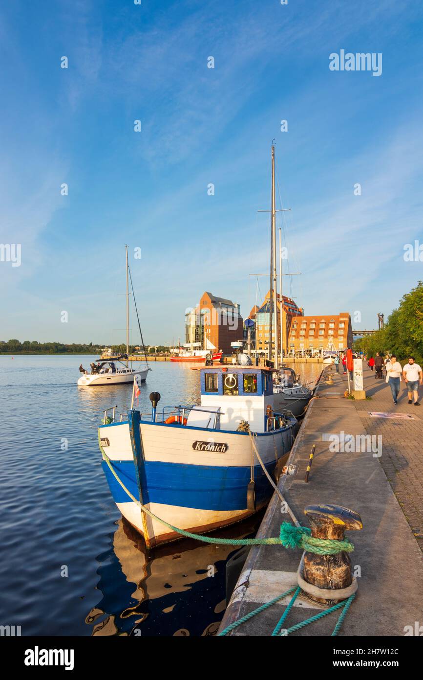 Rostock: Stadthafen (city harbor), fishing boat in Ostsee (Baltic Sea ...