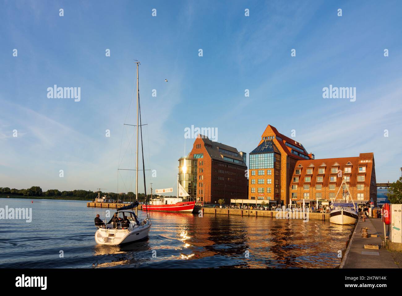 Rostock: Stadthafen (city harbor), commercial buildings in the eastern ...