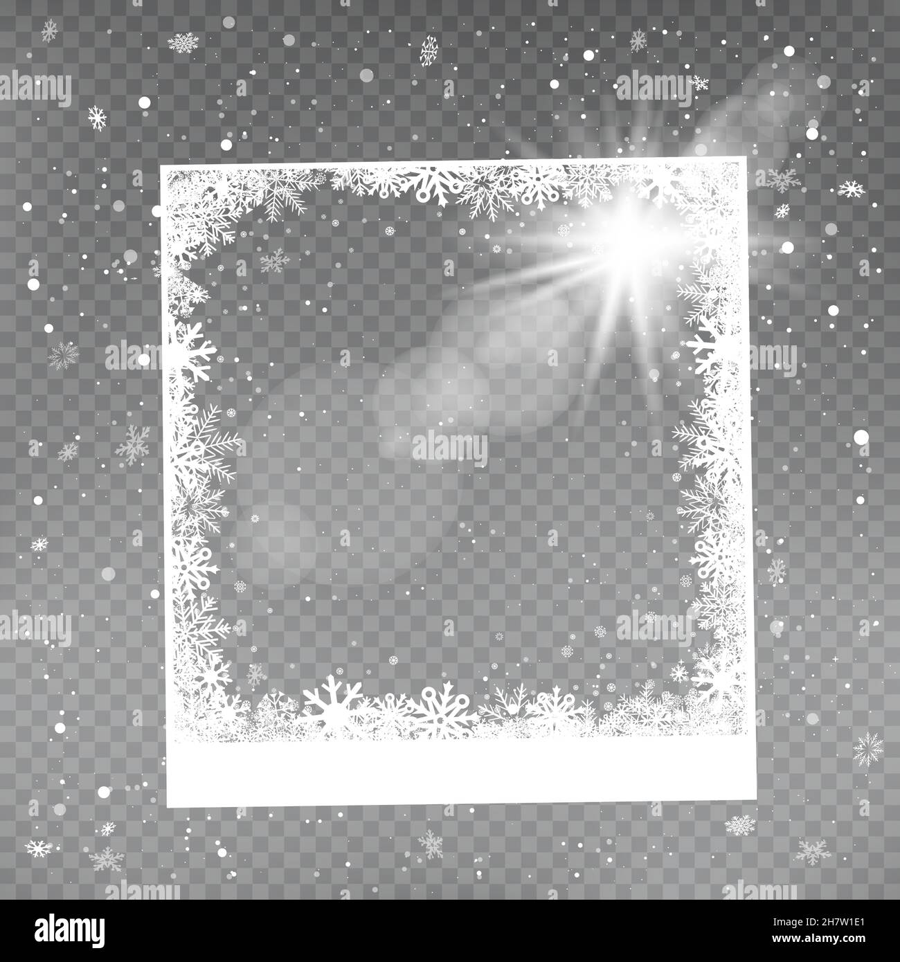 Christmas square photo snow frame template Stock Vector Image & Art - Alamy
