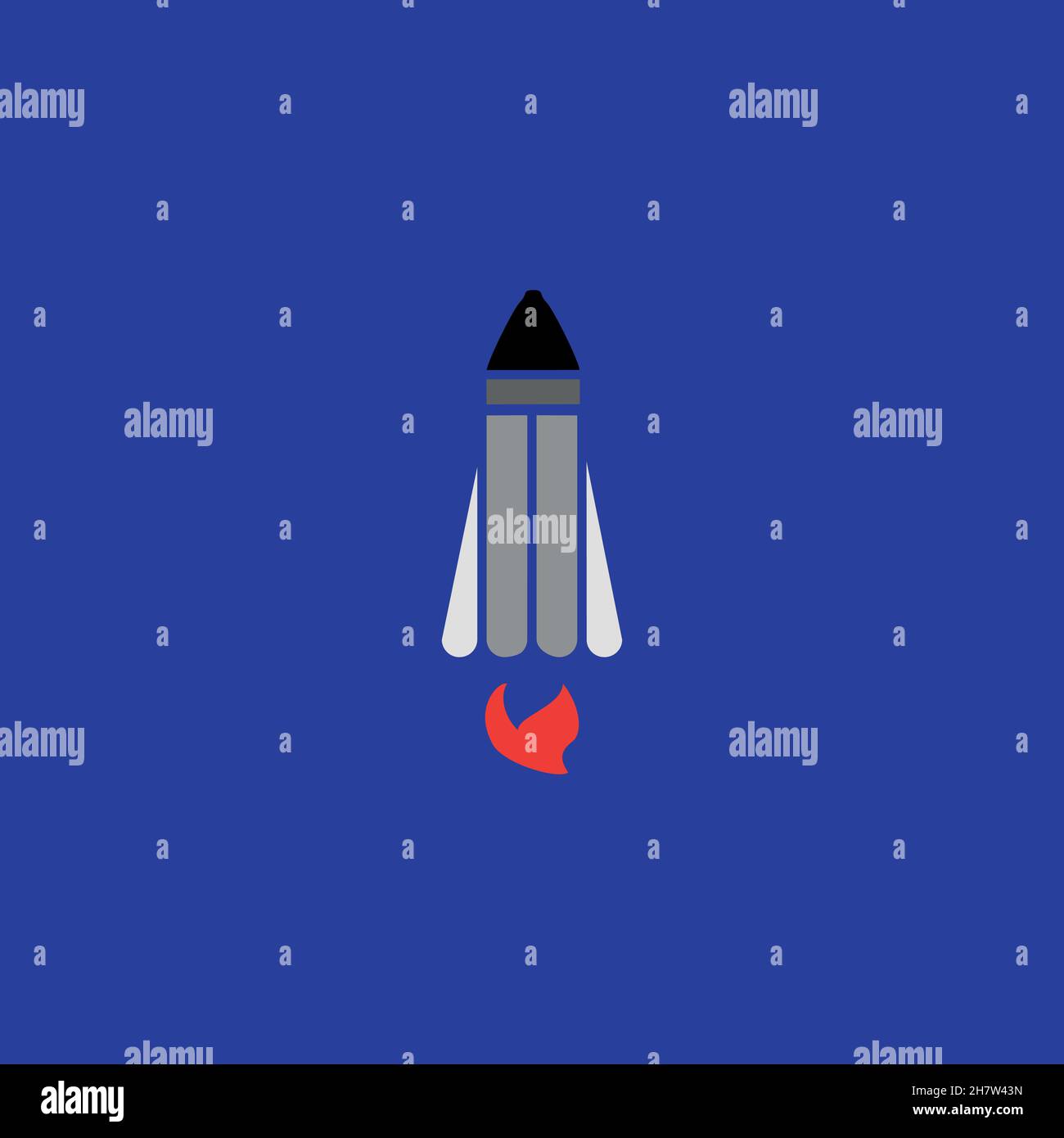 Rocket iconline icon. Simple style fast speed poster background symbol ...