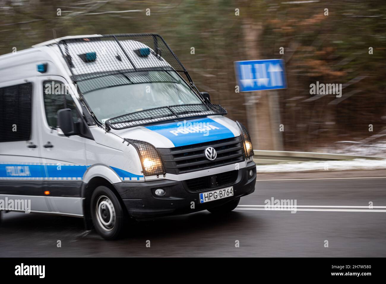 Polish police car hi-res stock photography and images - Alamy