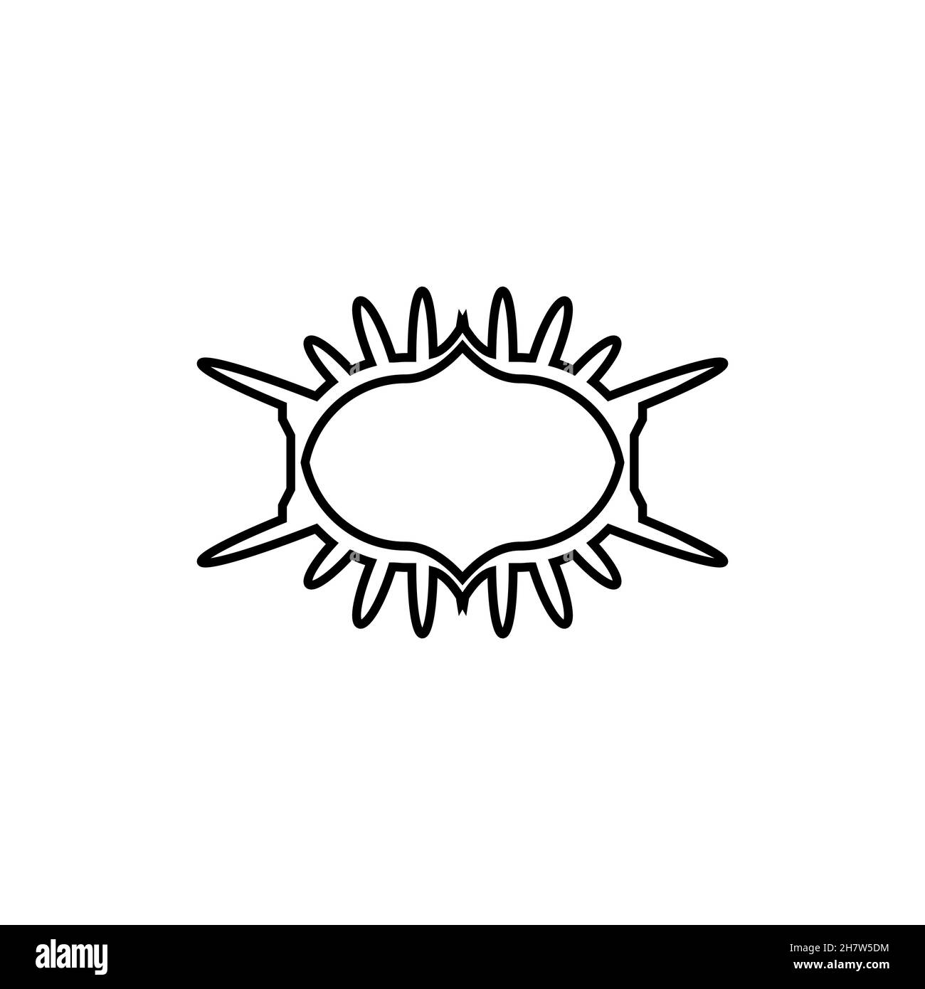 Text frame line icon. Simple style poster text frame background symbol ...