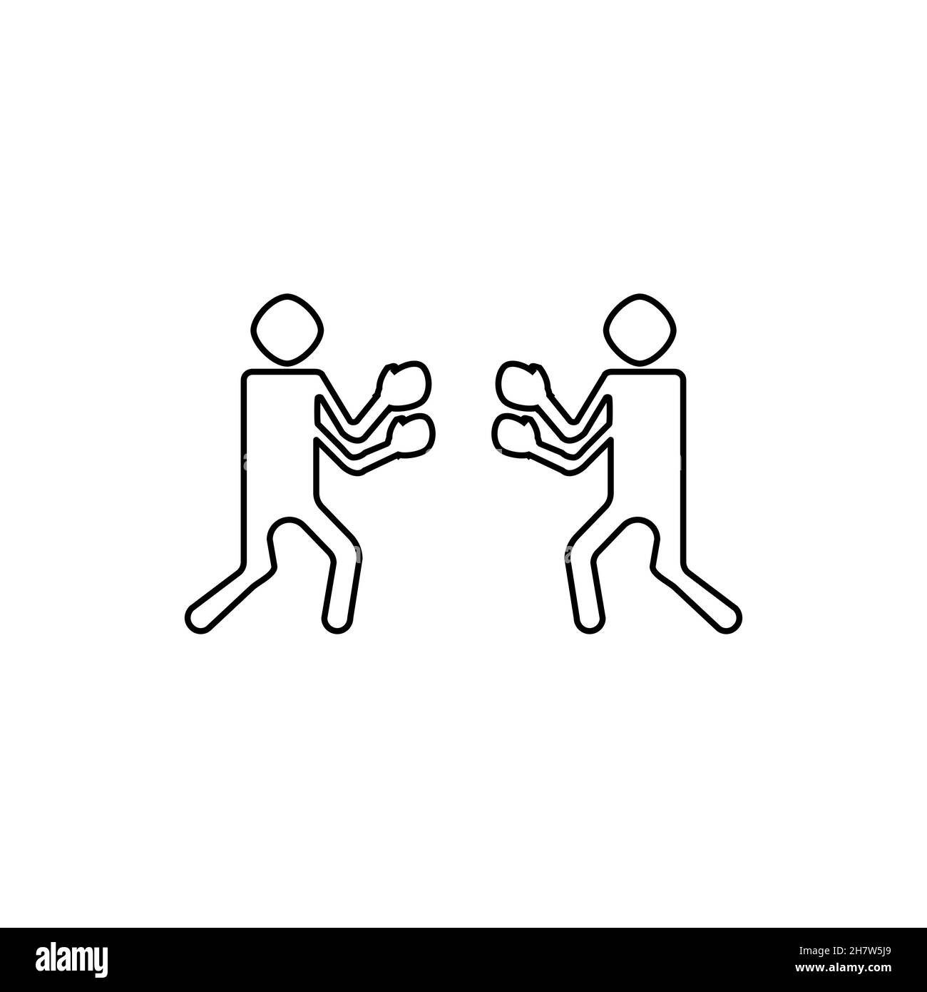Boxer line icon. Simple style boxing lessons poster background symbol ...