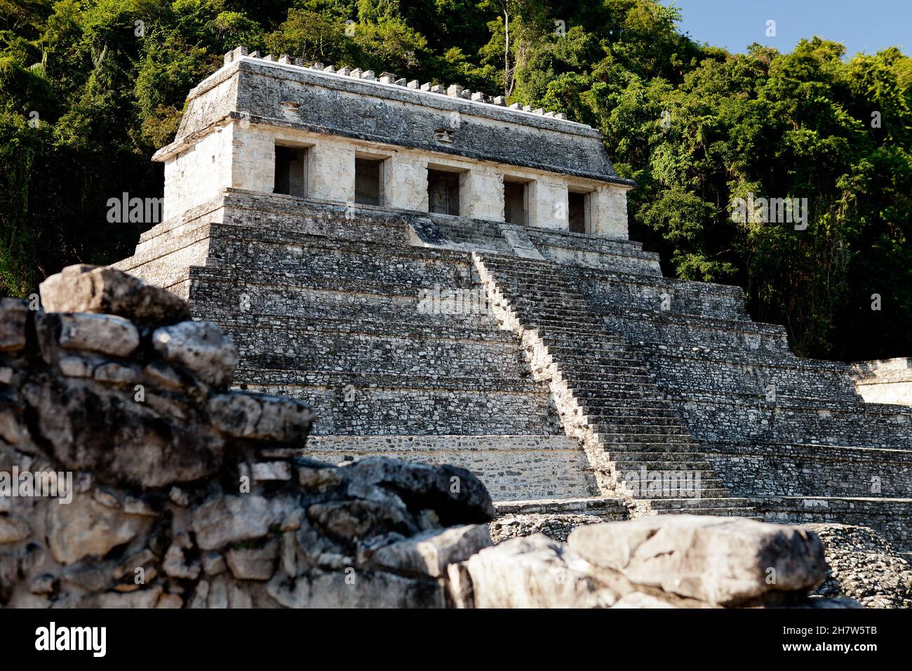 Temple of the Inscriptions at Palenque, Chiapas, Mexioc is an ancient ...